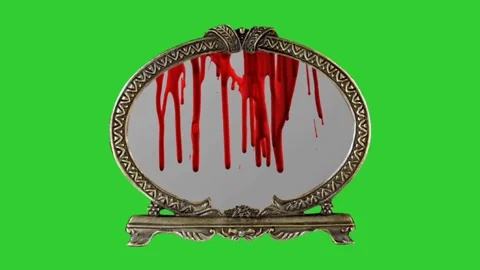 On Vintage mirror flowing blood green s... | Stock Video | Pond5