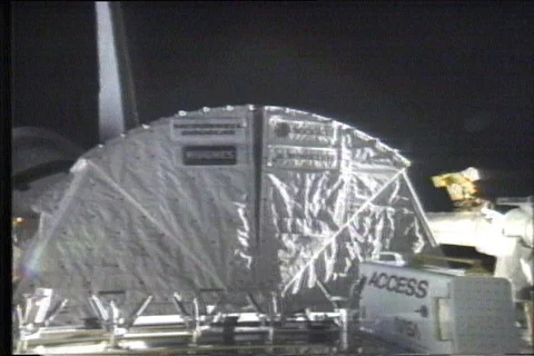 Vintage NASA - Space shuttle top opening... | Stock Video | Pond5