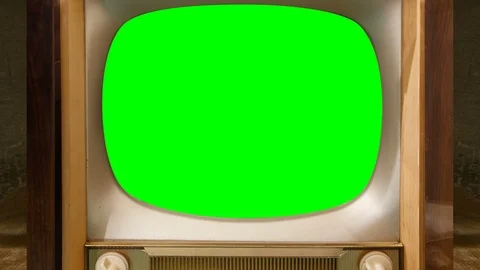 Vintage or retro television green screen... | Stock Video | Pond5