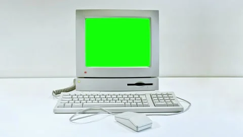 Vintage PC booting with Glitch and Green... | Stock Video | Pond5