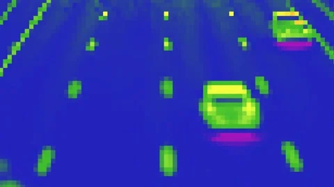 Vintage Pixel Traffic Animated Backgroun... | Stock Video | Pond5