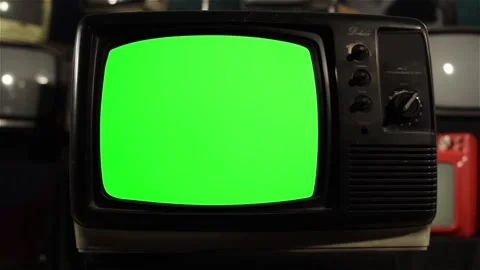 Vintage Portable TV Set with Chroma Key ... | Stock Video | Pond5