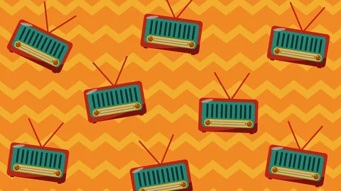 vintage radio animation background seaml... | Stock Video | Pond5