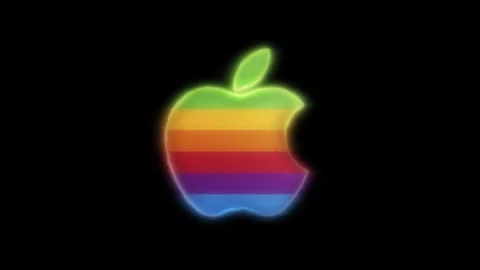 Vintage Rainbow Apple Logo from 80s and ... | Stock Video | Pond5