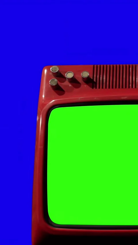 Vintage Red Television With Green Screen... | Stock Video | Pond5