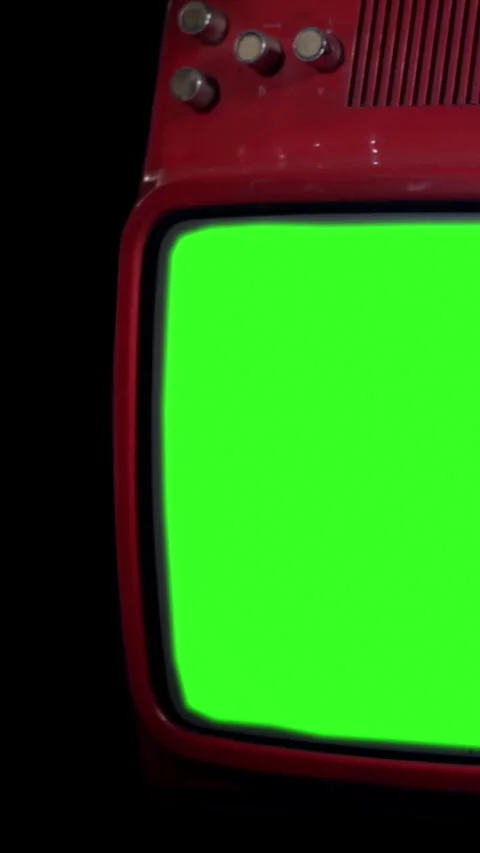 Vintage Red TV with Green Screen and Col... | Stock Video | Pond5