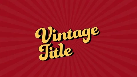 After Effects Template: Vintage Retro Title Intro #266427064