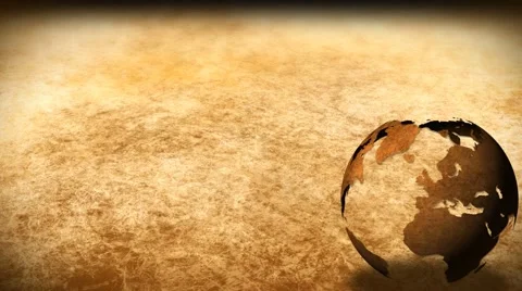 Vintage Rotating Globe And Map Of The Wo... | Stock Video | Pond5