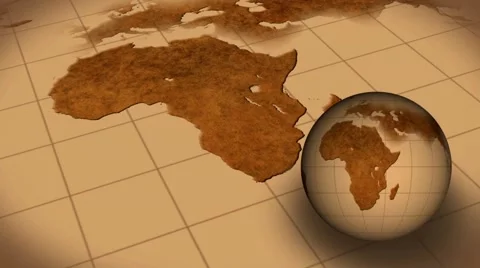 Vintage Rotating Globe And Map Of The Wo... | Stock Video | Pond5