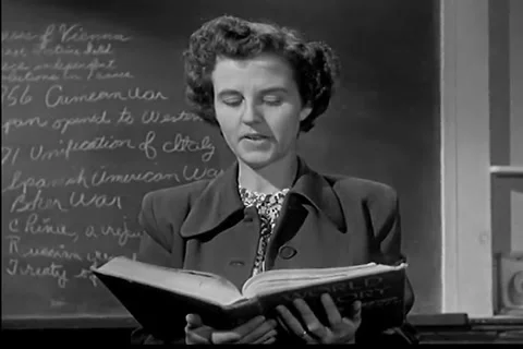 Vintage School - Female teacher lecturin... | Stock Video | Pond5