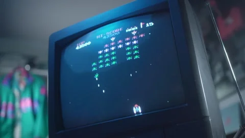 Vintage Space Arcade Video Game 80s Ret... | Stock Video | Pond5