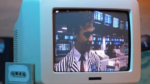 Vintage Stock Market on a 80s 90s Retro ... | Stock Video | Pond5