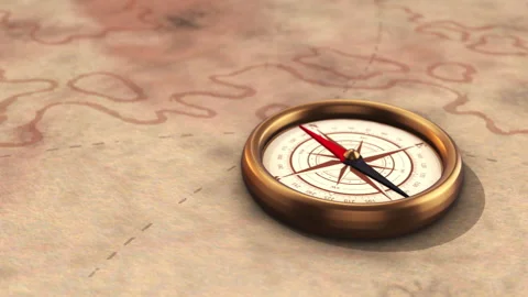 Vintage style compass needle spinning on... | Stock Video | Pond5