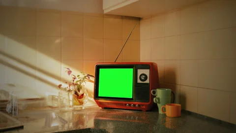50S Vintage Television Green Screen Stock Video Footage | Royalty Free ...