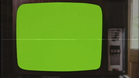Vintage Television Green Screen Old VHS ... | Stock Video | Pond5