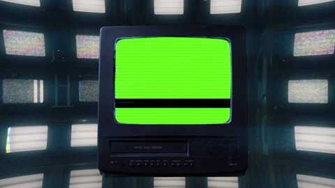 Vintage Television Green Screen Static N... | Stock Video | Pond5