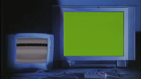 Vintage Television Green Screen Static N... | Stock Video | Pond5