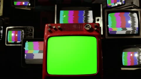 Vintage Television Sets with Color Bars ... | Stock Video | Pond5