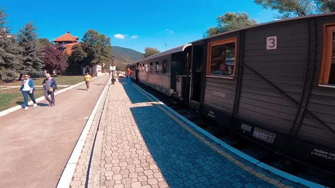 Vintage train standing at station in Mok... | Stock Video | Pond5