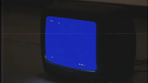 Vintage TV Blue Screen VHS Time Code Eff... | Stock Video | Pond5