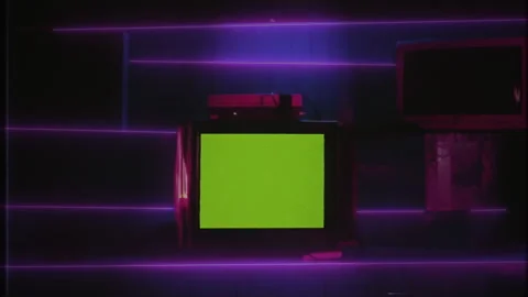 Vintage TV Green Screen Old VHS Texture ... | Stock Video | Pond5