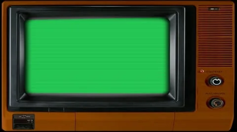 Vintage TV Set with Green Screen | Stock Video | Pond5