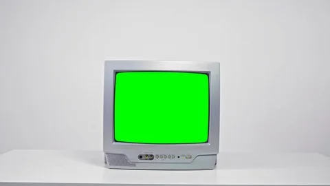 Vintage Tv Television Green Screen. 4k (... | Stock Video | Pond5