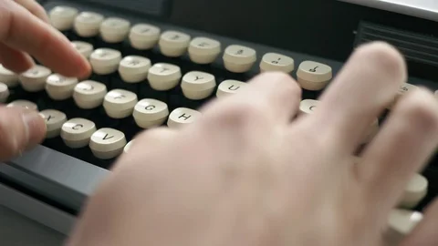 Vintage Typing a Letter on Typewriter Ma... | Stock Video | Pond5