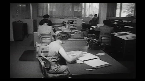 Vintage Office Workers Stock Footage ~ Royalty Free Stock Videos | Pond5