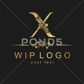 Vintage vector logo with letter. Vip font with a drawing. Illustration ...