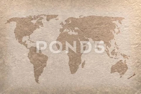 Vintage world map paper craft vintage world map on paper craft (map ...