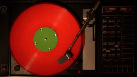 Vinyl record pleer. Plays song from an o... | Stock Video | Pond5