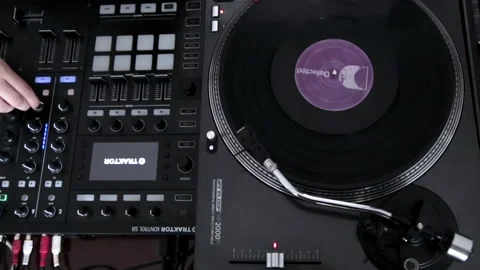 Female Dj Spinning Record Stock Video Footage | Royalty Free Female Dj ...