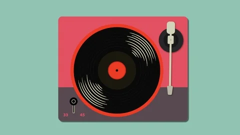 Vinyl turntable retro animation | Stock Video | Pond5