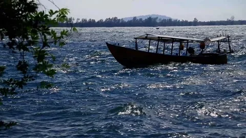 Violent waves in the sea tossing an anch... | Stock Video | Pond5
