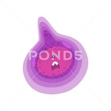 Violet viruses or bacteria emoticon cyclops in microbiology against ...