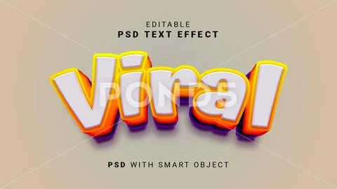 Viral 3d Text Effect Editable PSD ~ PSD Template #261193372