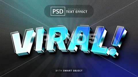 PSD Template: Viral modern 3d font style effect editable #213541433