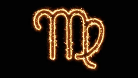 Virgo Zodiac sign on fire. 4K Animation.... | Stock Video | Pond5