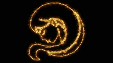Virgo zodiac symbol on fire animation on... | Stock Video | Pond5