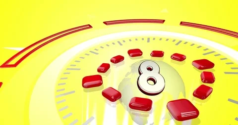 Virtual 3D Countdown Yellow Template | Stock Video | Pond5