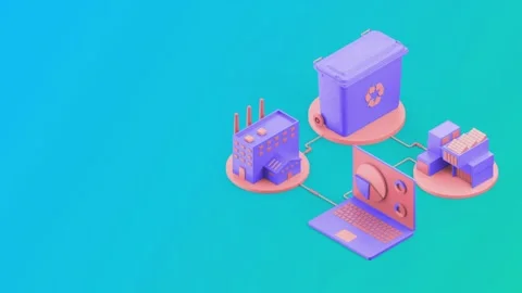 Virtual animation of garbage waste utili... | Stock Video | Pond5