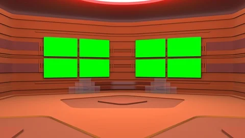 Virtual broadcasting studio with green s... | Stock Video | Pond5