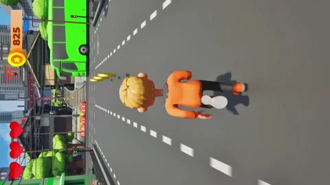 Virtual Cartoon character running on the... | Stock Video | Pond5