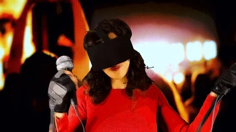 Virtual cartoon girl interactive singer ... | Stock Video | Pond5