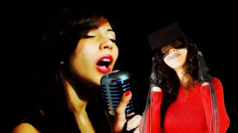 Virtual cartoon girl interactive singer ... | Stock Video | Pond5