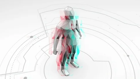 Virtual Human Made of Polygon - Glitch E... | Stock Video | Pond5