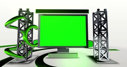 VIRTUAL RADIO TV RADIO WITH GREEN SCREEN... | Stock Video | Pond5