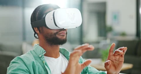 Virtual reality, vr metaverse and black ... | Stock Video | Pond5