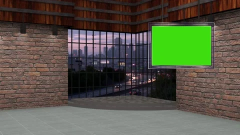 Virtual Set Backgrounds Brick TVS 2000A】Industrial Style Open Space